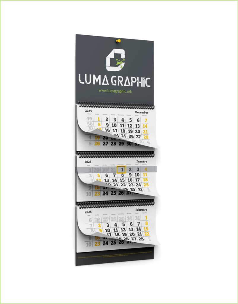 3 parts Calendar – Luma Graphic